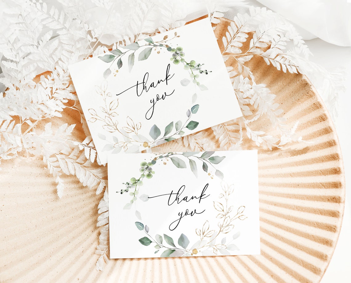 Simple Thank You Card Template, Modern Flat Thank You Card, Script ...