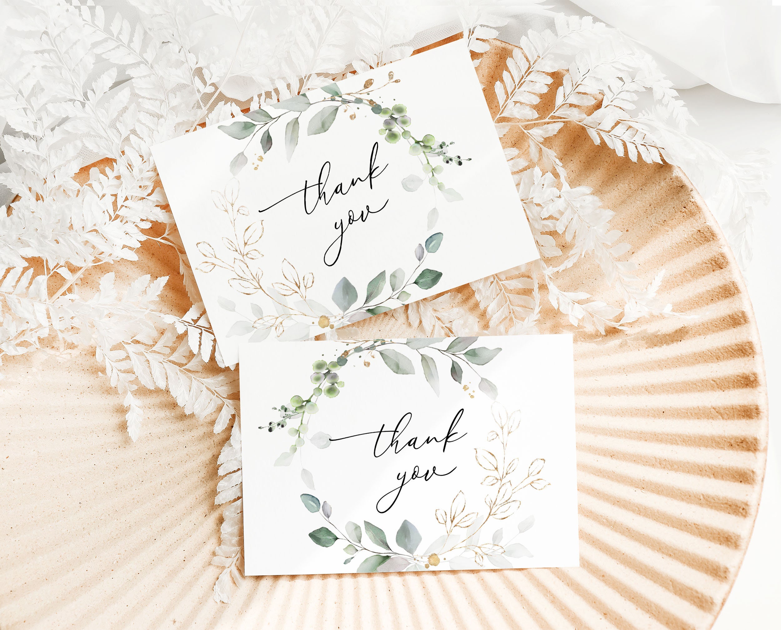 Simple Thank You Card Template, Modern Flat Thank You Card, Script ...