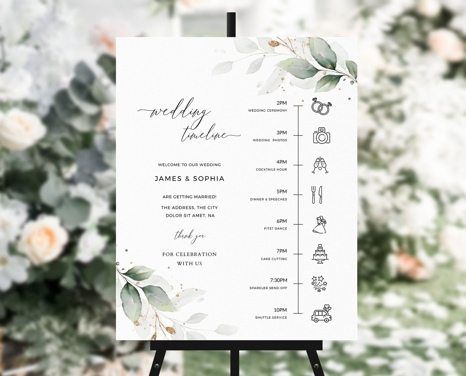 Wedding Simple Timeline Board Template Modern Order of Events - Etsy
