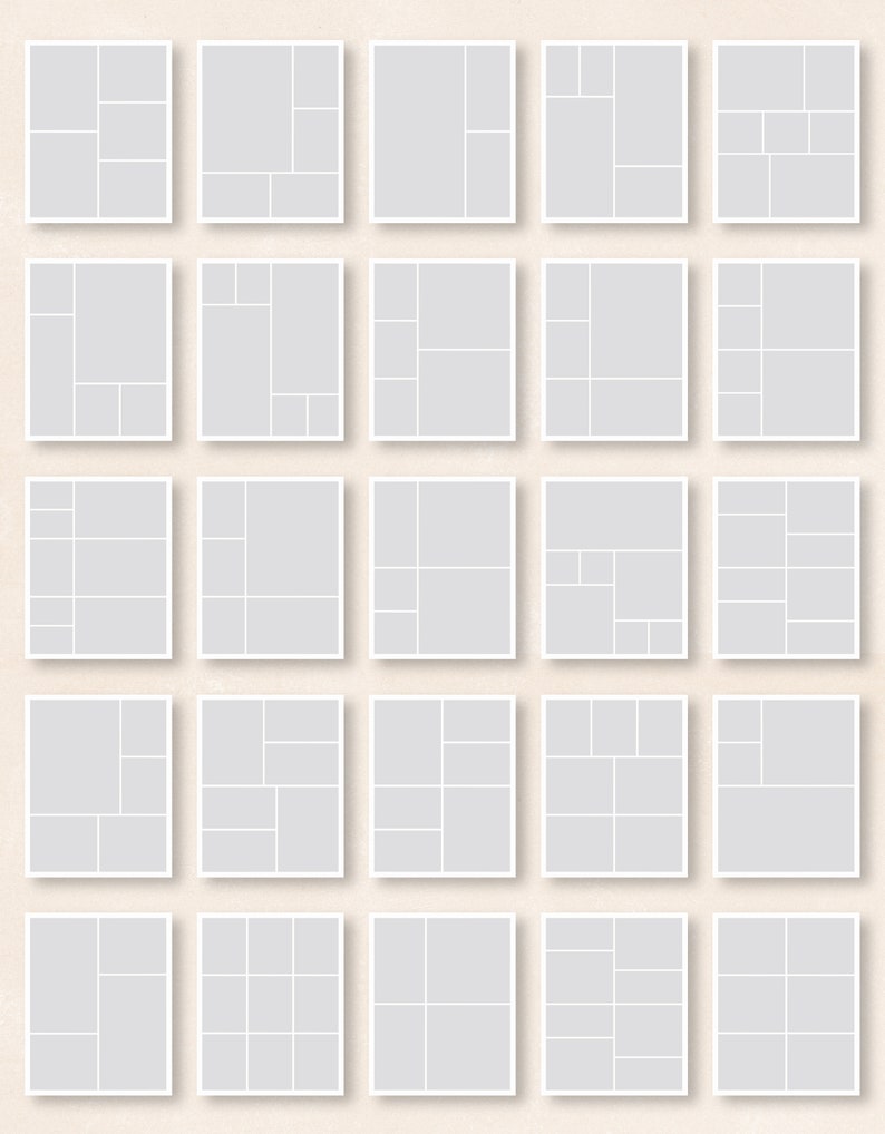 50 8x10 Photo Collage Template Landscape & Portrait Templates - Etsy