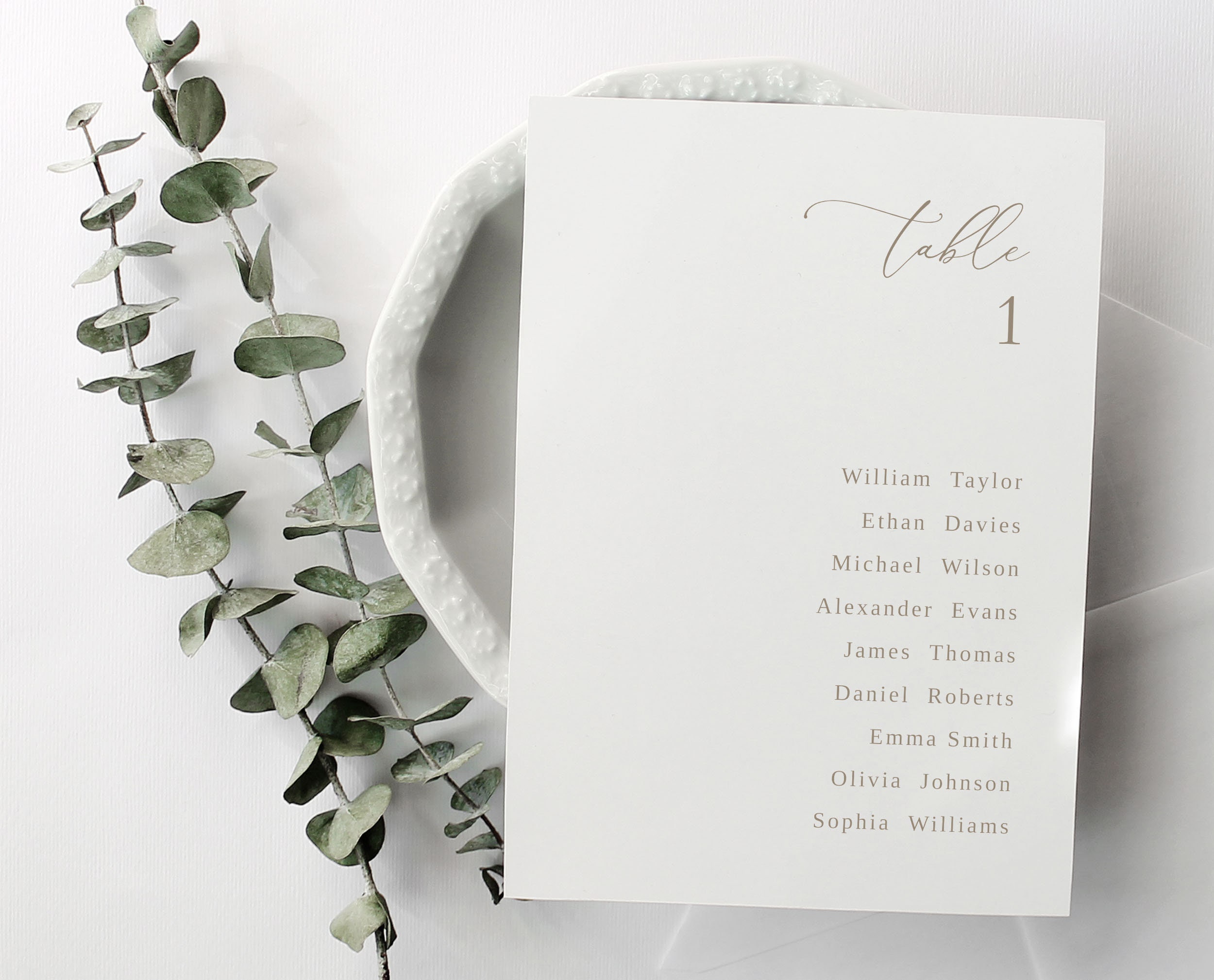 Monogram and Border Hanging Seat Cards, Wedding Seating Chart Cards ...