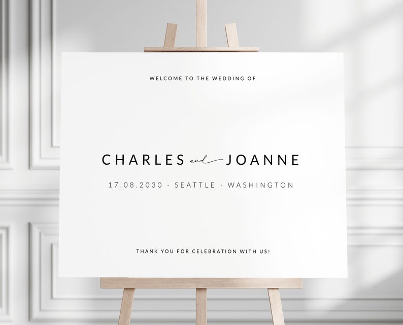 Minimal Modern Wedding Welcome Sign Simaple Welcome Sign - Etsy