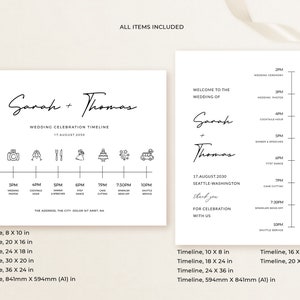 Minimal Script Wedding Timeline Board Template, Simple Wedding ...
