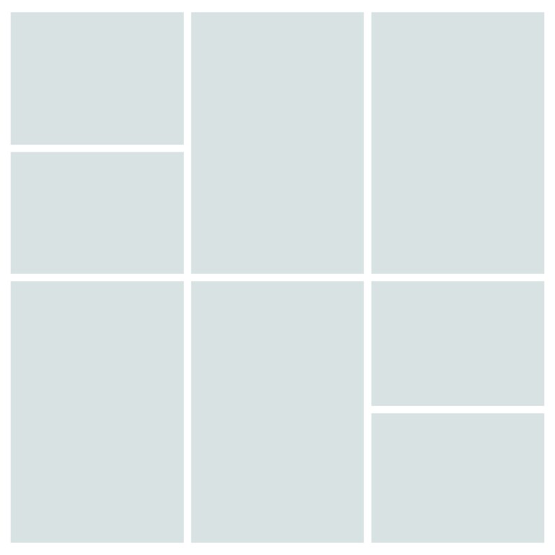 8x8 Photo Collage Template Storyboards / Instagram Collage / Moodboards ...