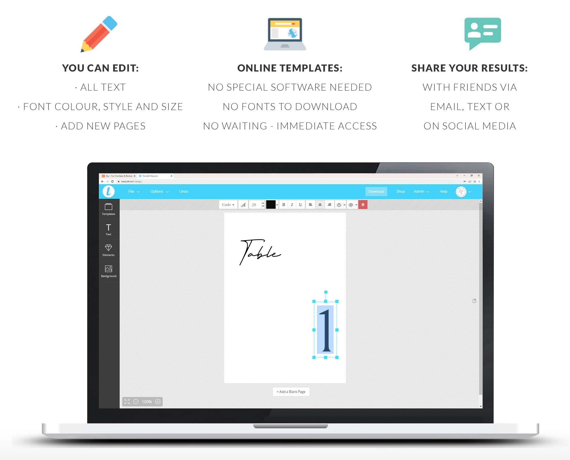 Minimal Script Table Numbers, Simple Wedding Table Numbers Template ...
