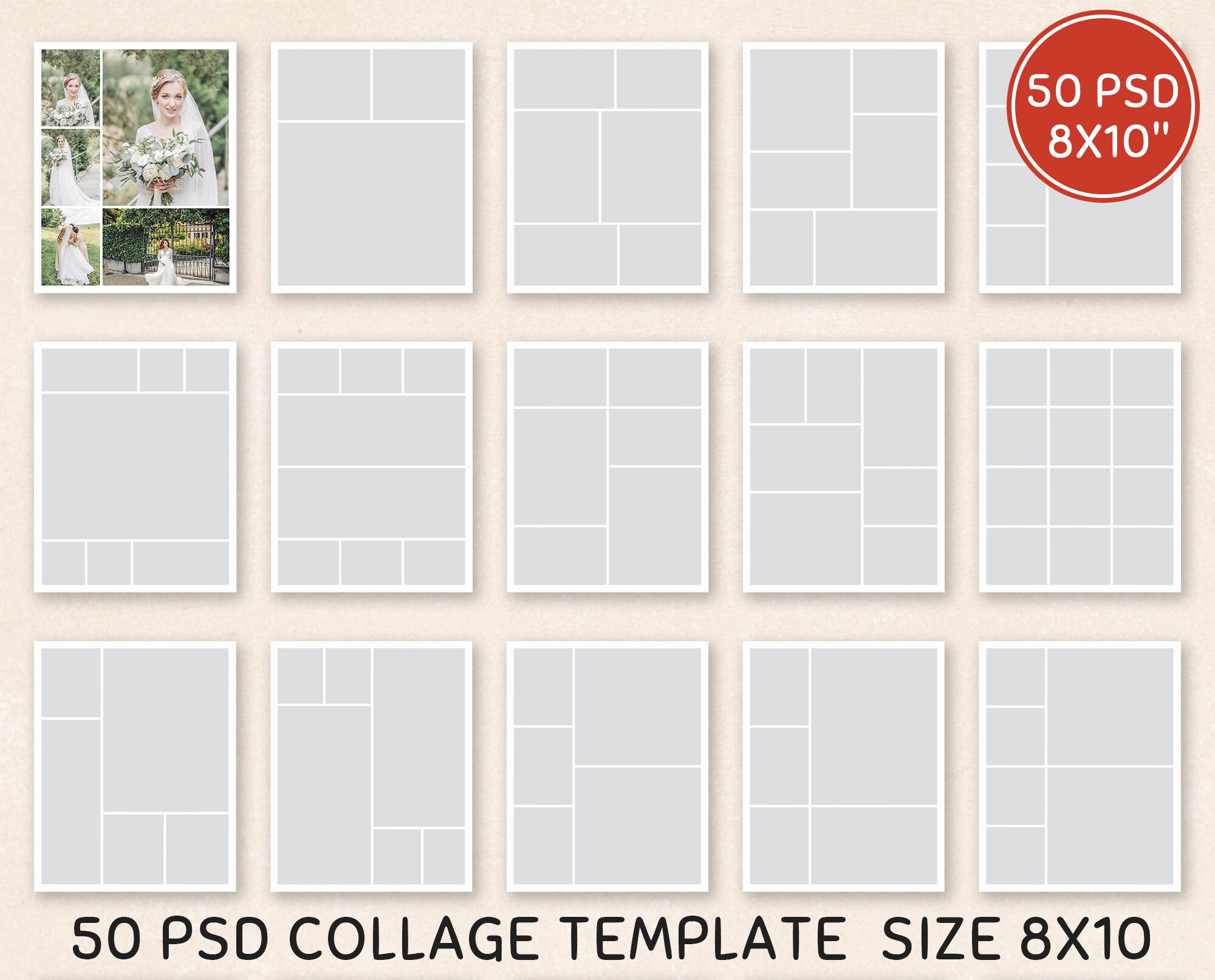 50 8x10 Photo Collage Template Landscape & Portrait Templates - Etsy UK