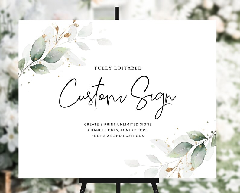 Wedding Simple Welcome Sign, Welcome Sign Poster, Floral Wedding Sign ...