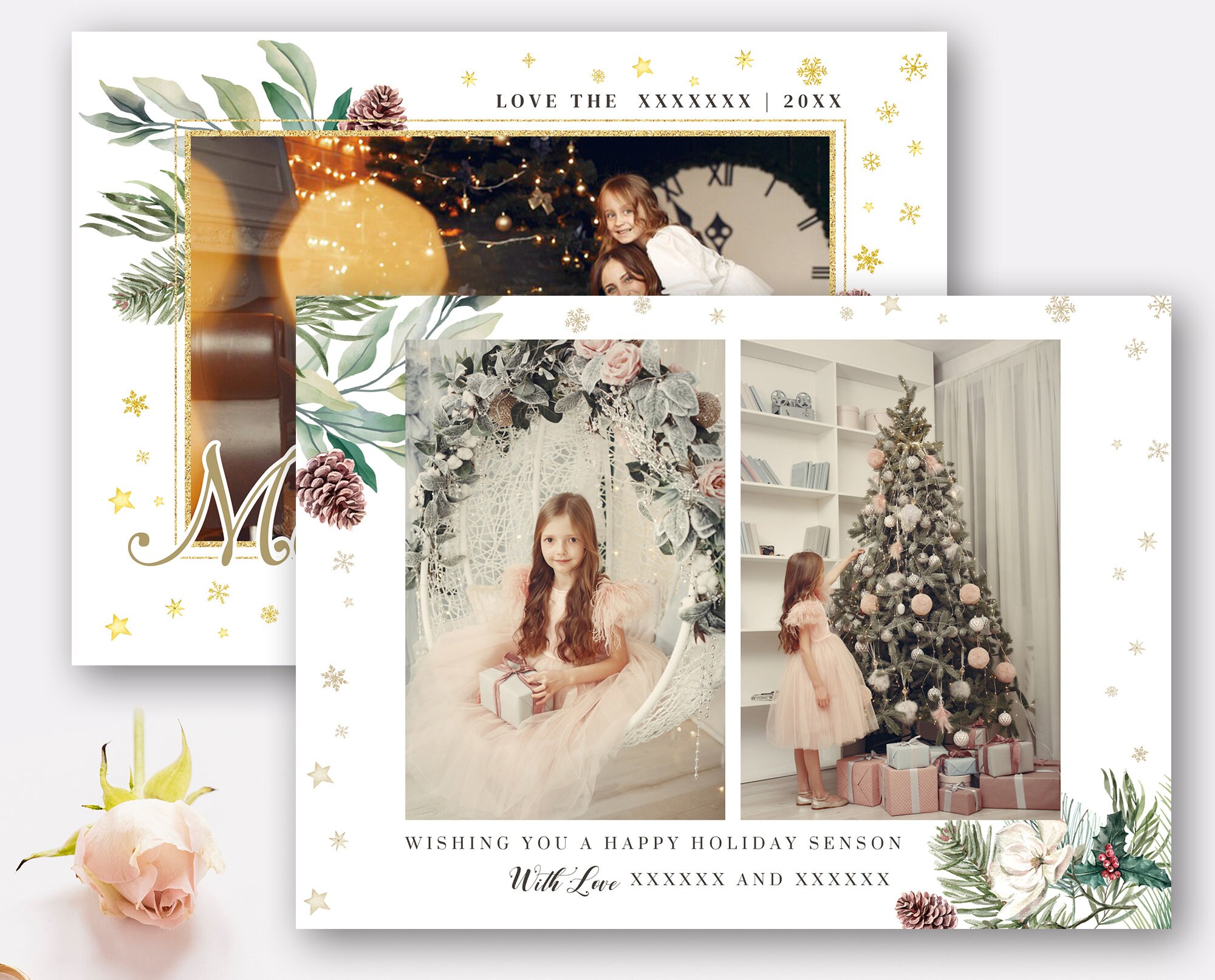 PHOTOSHOP: 5 X 7 Christmas Card Template Christmas Card With - Etsy