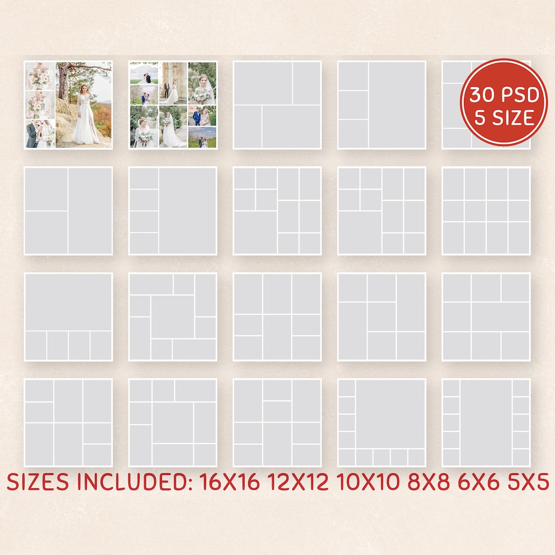Photo Templates, Wedding Photo Collage Template, Photo Board Template ...