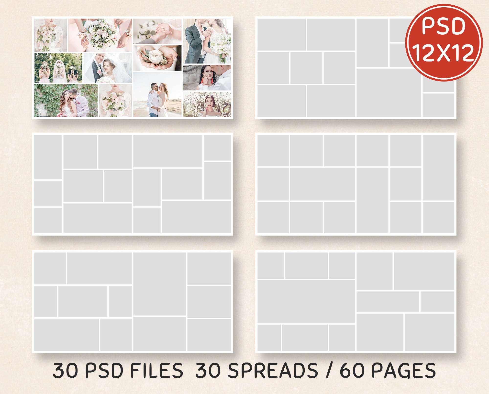 12x12 Photo board template Photoshop templates photo collage template ...