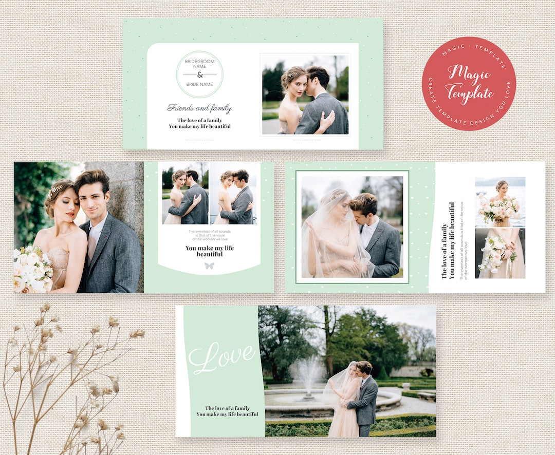 12x12 Light Green Hochzeit Vorlage Photoshop Vorlage Hochzeit - Etsy.de