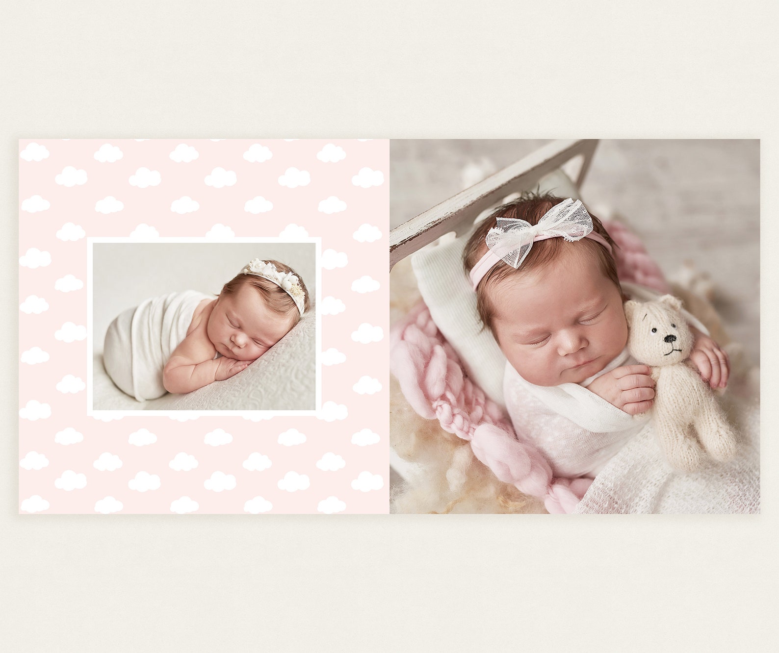 12x12 Accordion Albun Templates: Pink Newborn Baby Album Templates ...