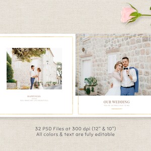 12x12 Pink Wedding Album Templates Wedding Photo Book - Etsy