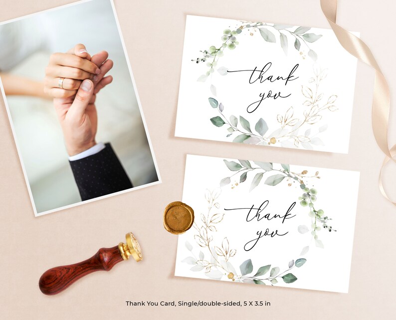 Simple Thank You Card Template, Modern Flat Thank You Card, Script ...