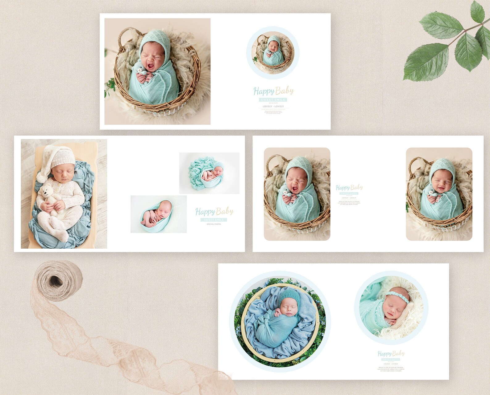 12x12 Photography Album Template for Photoshop Baby Album - Etsy