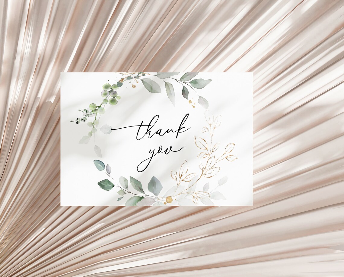 Simple Thank You Card Template, Modern Flat Thank You Card, Script ...