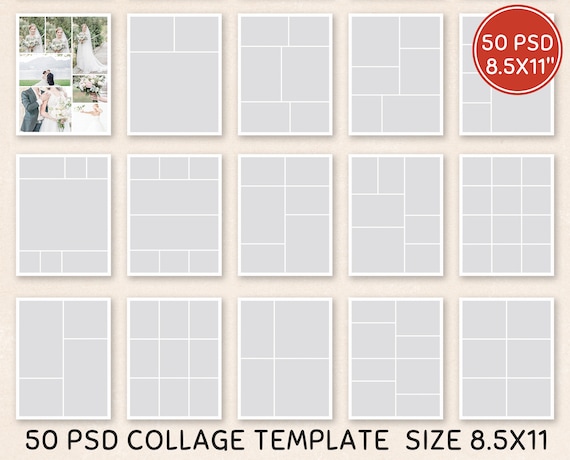 50 8.5x11 Photo Album Template Pack Photo Collage Yearbook - Etsy