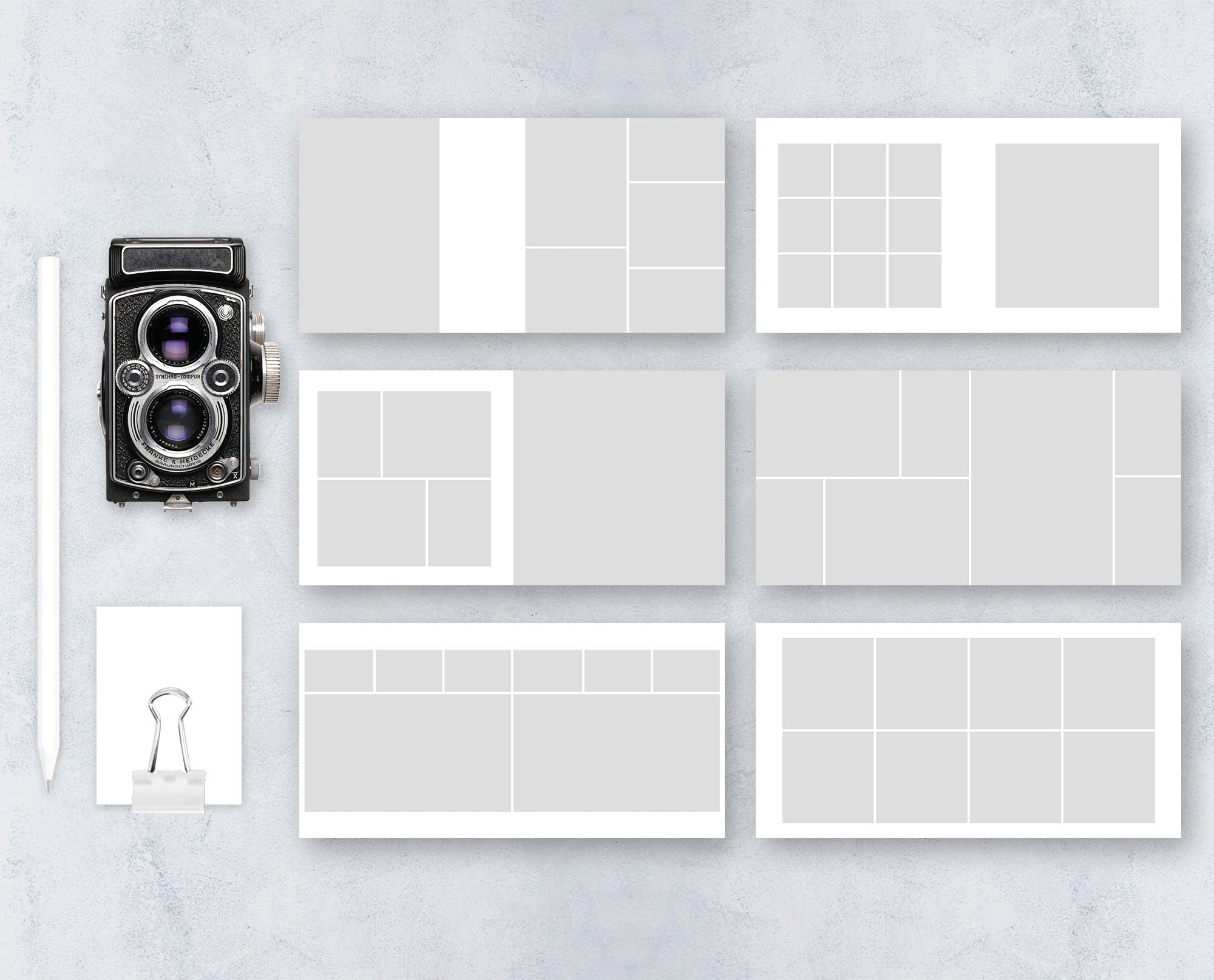 5x5 Photo Collage Template, Wedding Album Template, Photography ...