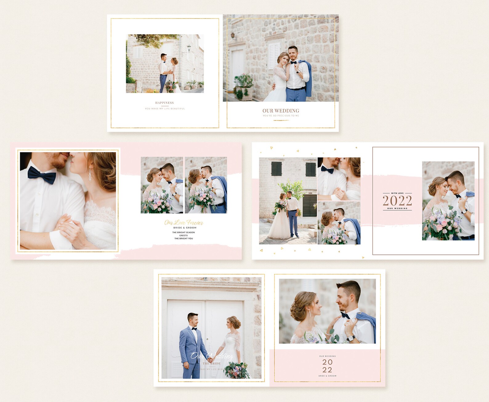 12x12 Pink Wedding Album Templates Wedding Photo Book - Etsy