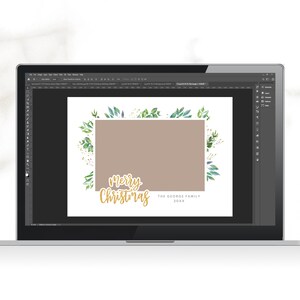 5 X 7 Merry Christmas Card Template：photo Card Template，family Card ...