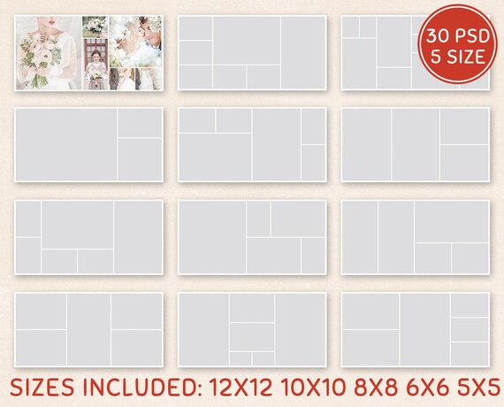 Wedding Photo Collage Album Templatealbum Photo Collages / - Etsy
