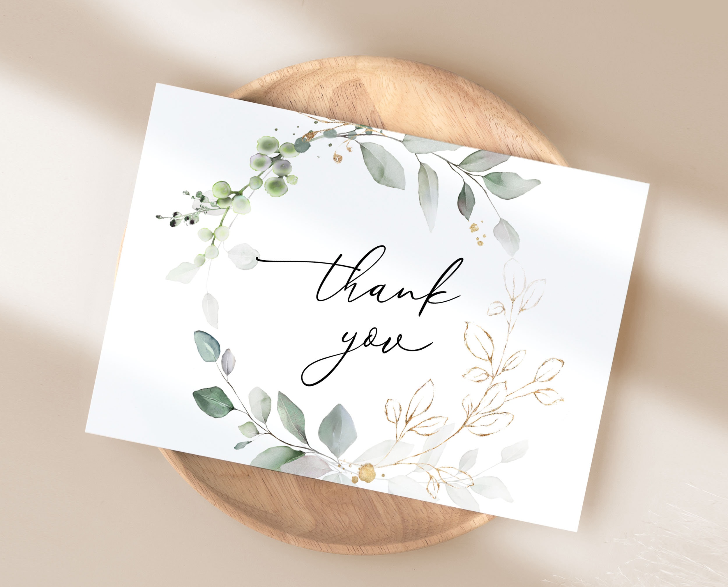 Simple Thank You Card Template, Modern Flat Thank You Card, Script ...