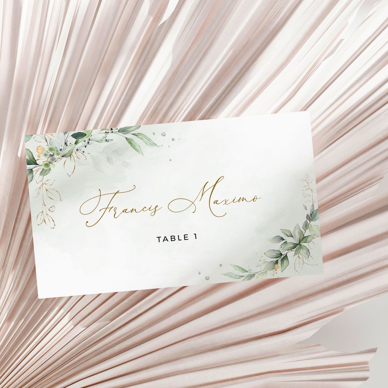 Leaf Name Card - Etsy