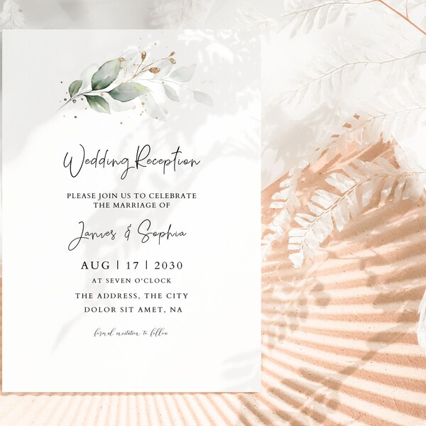 Reception Card - Etsy