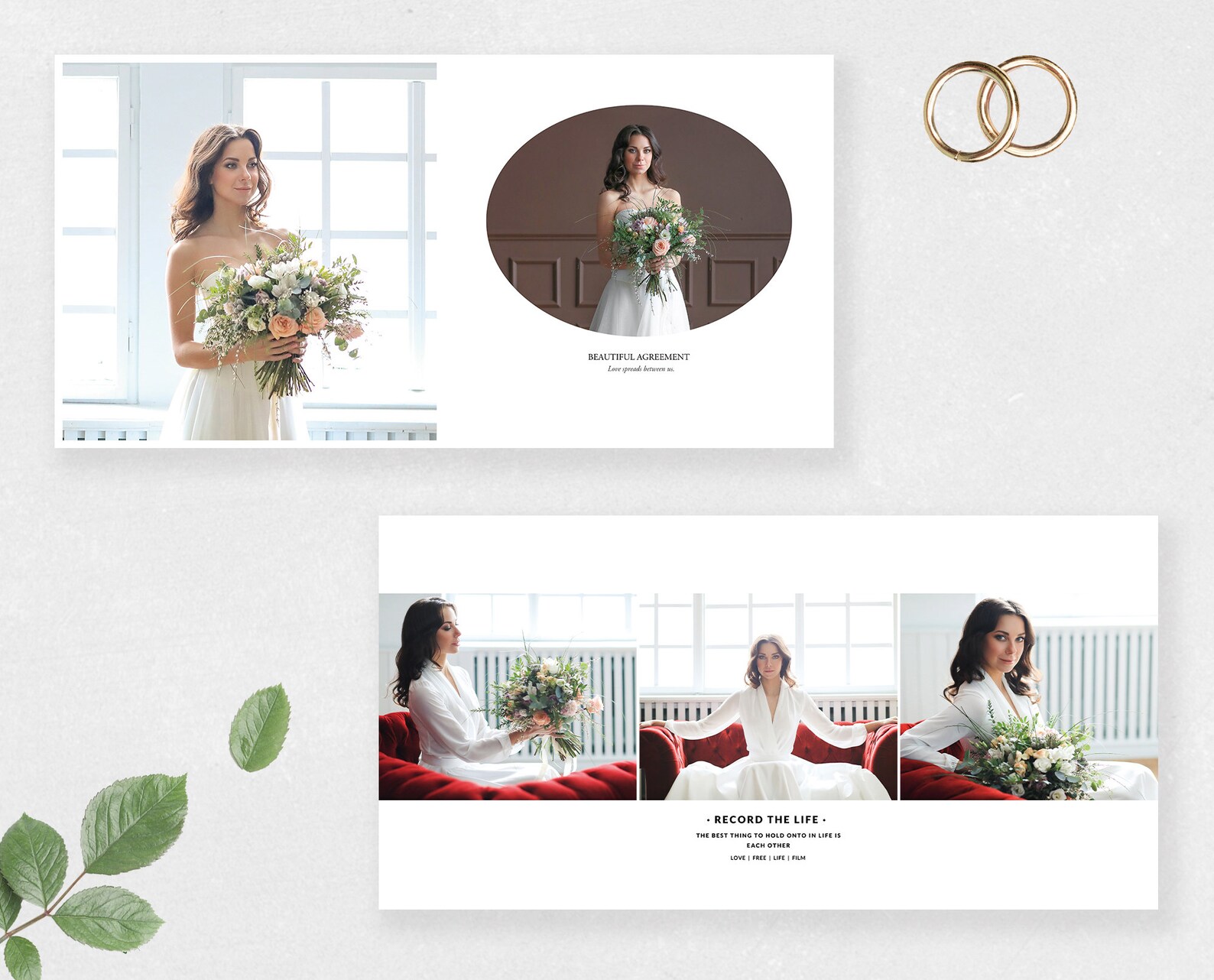 12x12 Wedding Photo Album Template for Photographer, Collage Photo, 15 ...