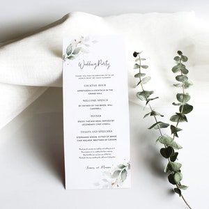 Wedding Simple Program Template,wedding Plan Cards, Modern Wedding ...