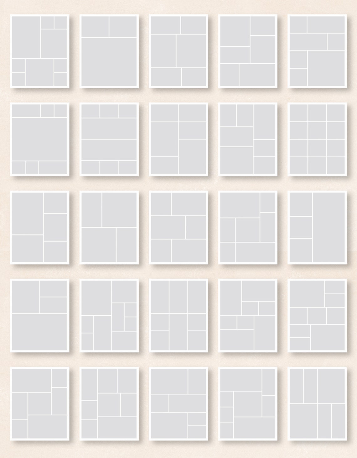 50 8x10 Photo Collage Template Landscape & Portrait Templates - Etsy