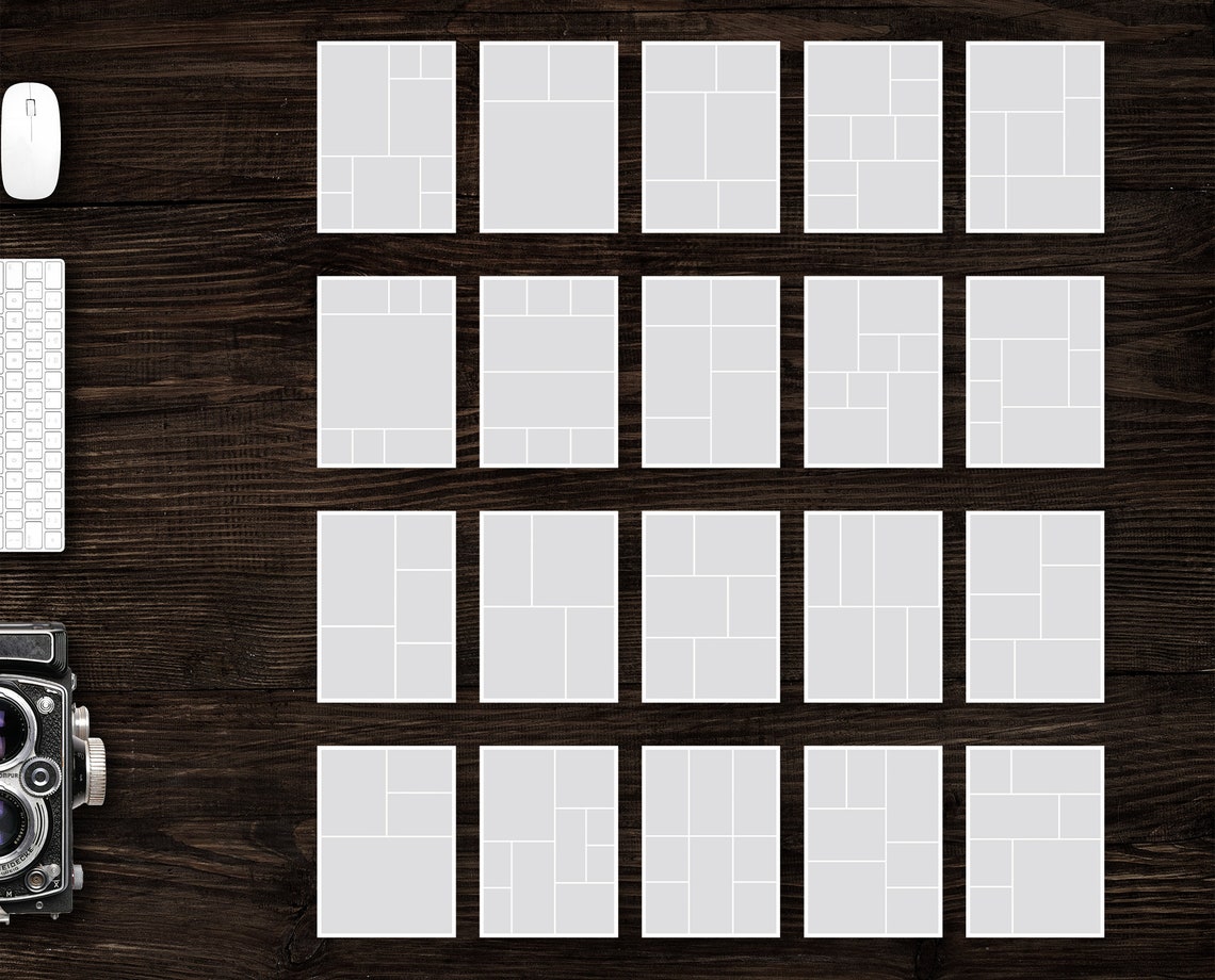 50 5x7 Photo collage template landscape & portrait templates | Etsy