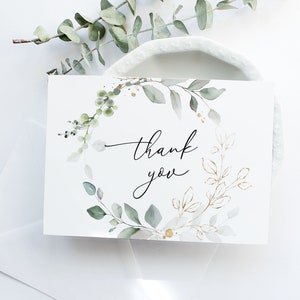 Simple Thank You Card Template, Modern Flat Thank You Card, Script ...