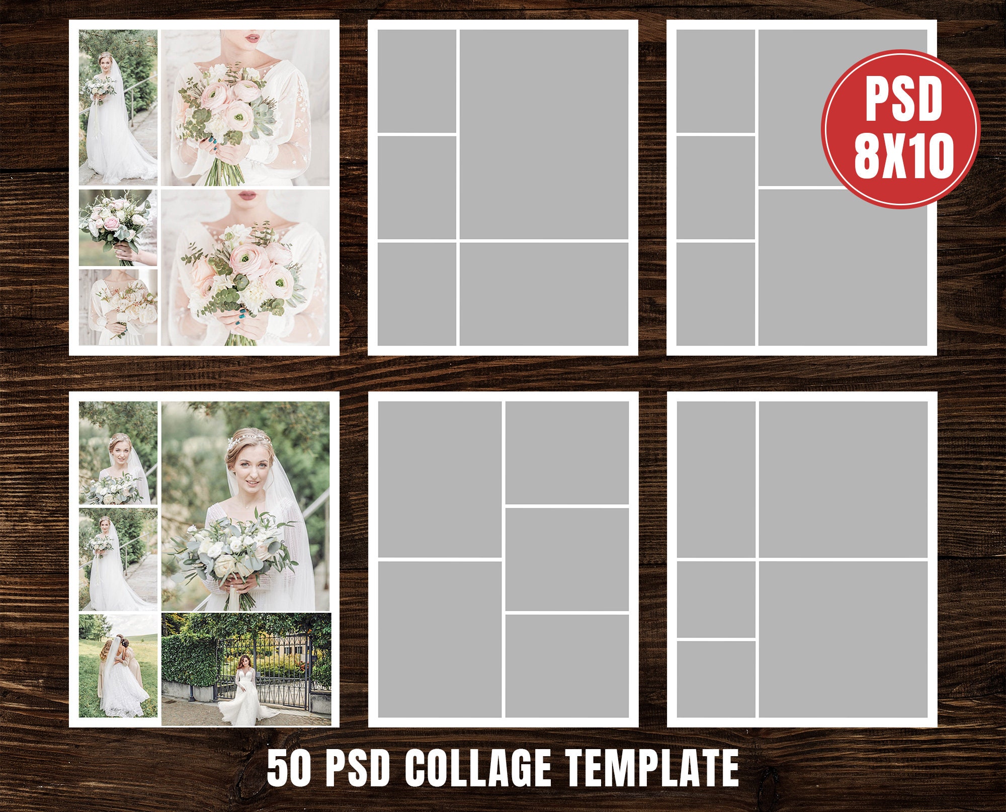 50 8x10 Photo Collage Template Landscape & Portrait Templates - Etsy UK