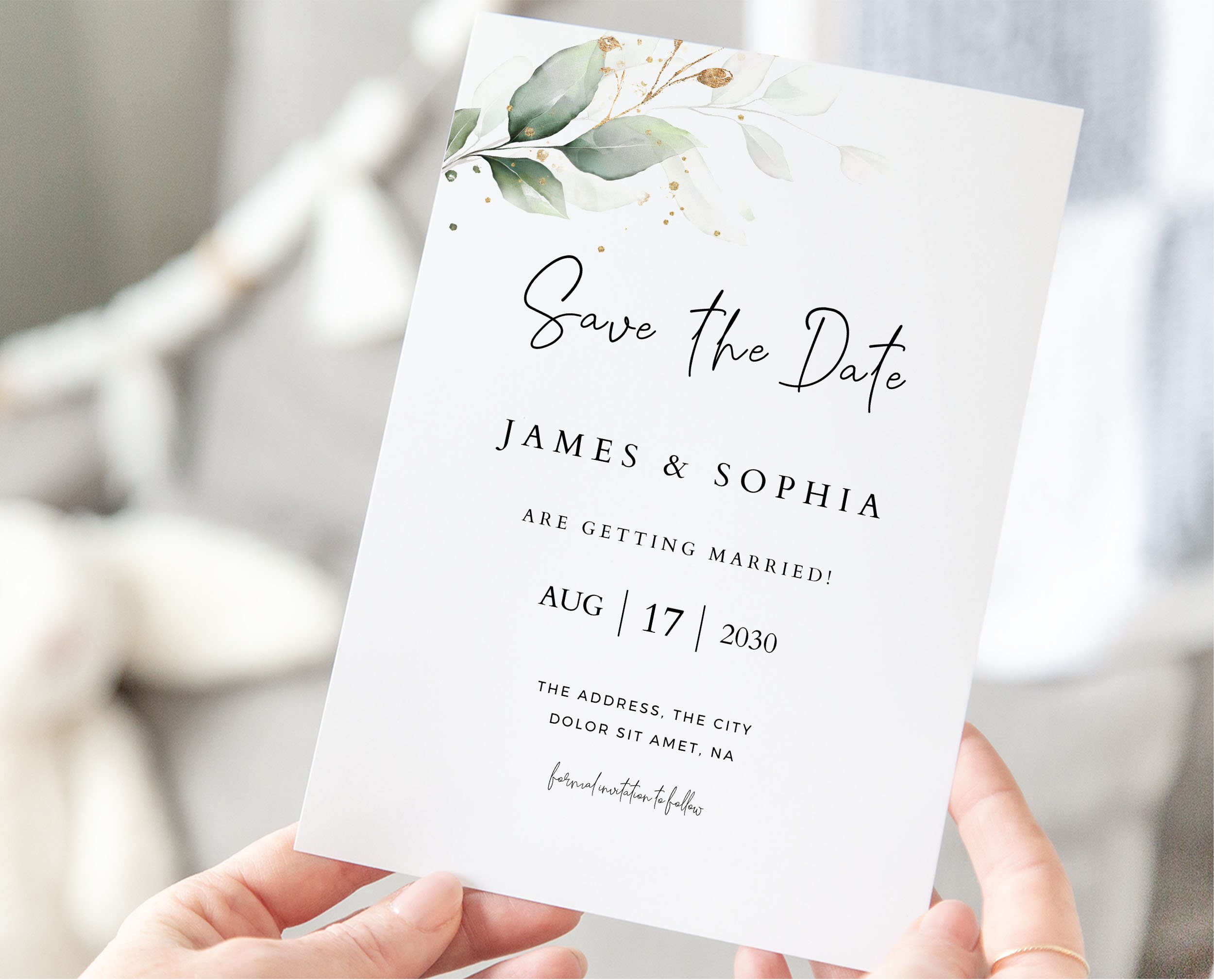 Simple Save the Date Template, 5x7 Save the Date Printable Diy, Olive ...
