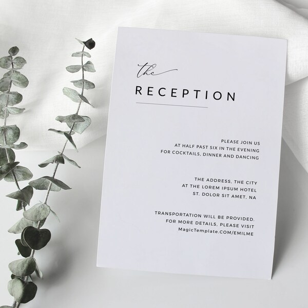 Reception Card - Etsy