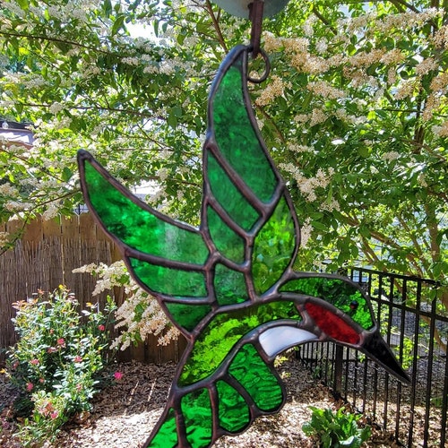 Hummingbird Stained Glass Pattern Hummingbird Suncatcher - Etsy