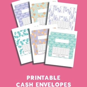 Calming Ocean Editable & Printable Cash Envelopes Set of 6, Cash ...