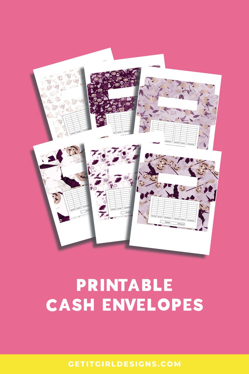 Halloween Editable Printable Cash Envelopes Set of 6 PDF Cash - Etsy