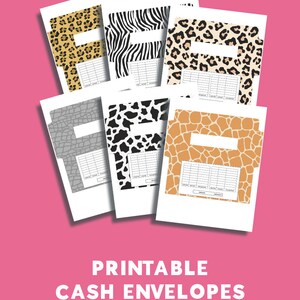 Animal Print Editable Printable Cash Envelopes Set of 6 PDF, Cash ...