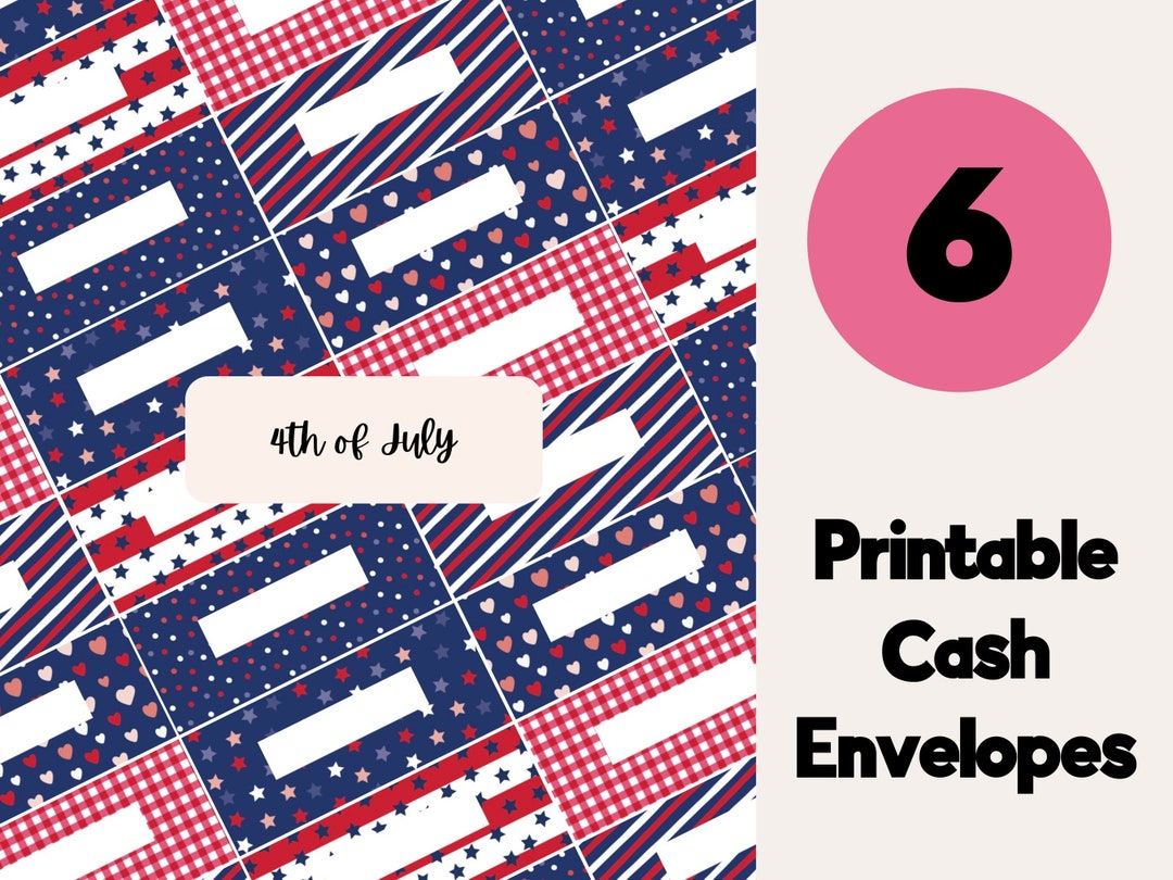 4th of July Patriotic Editable & Printable Cash Envelopes Set of 6 ...