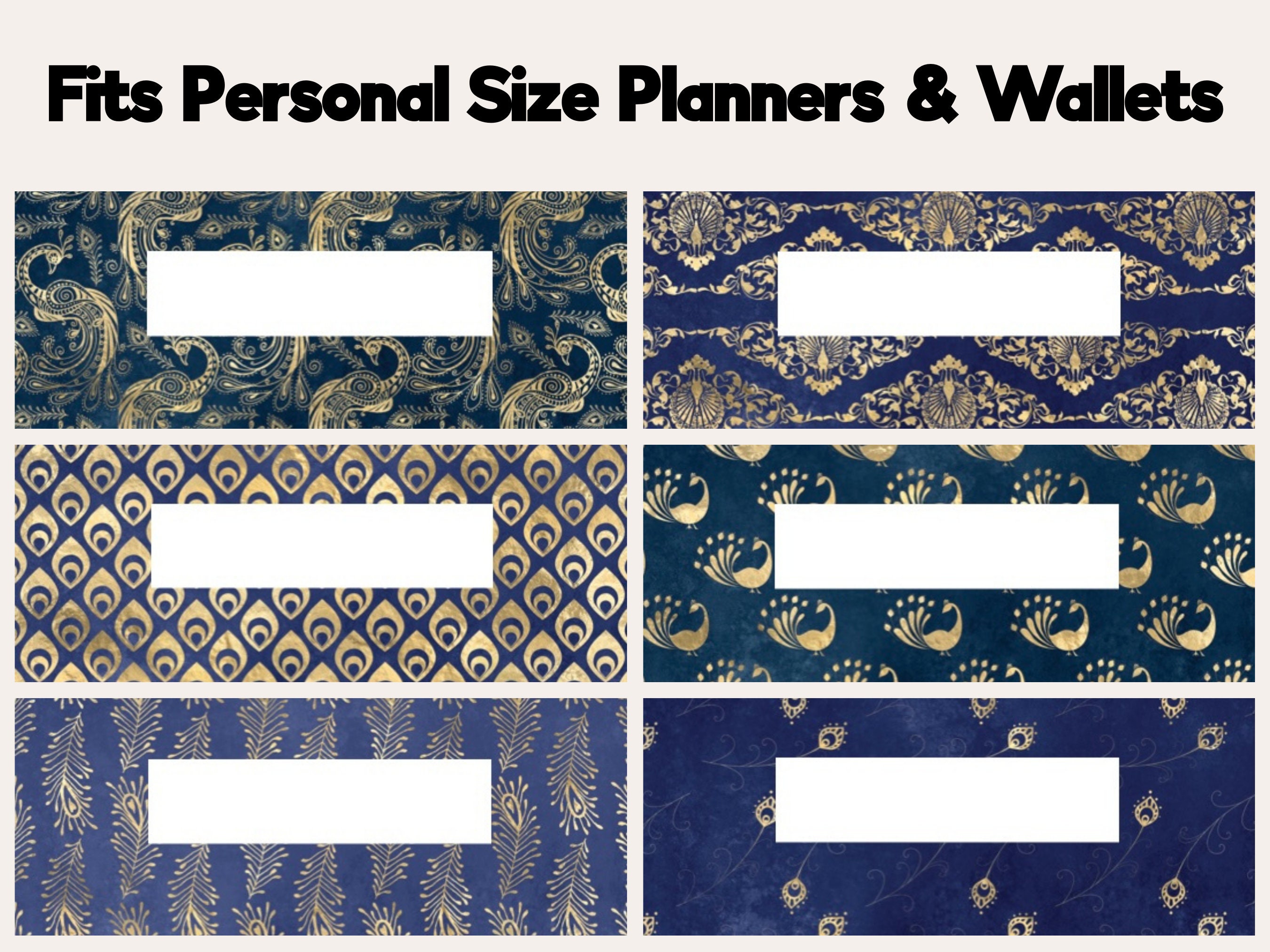 Blue and Gold Peacock Editable & Printable Cash Envelopes Set of 6 ...