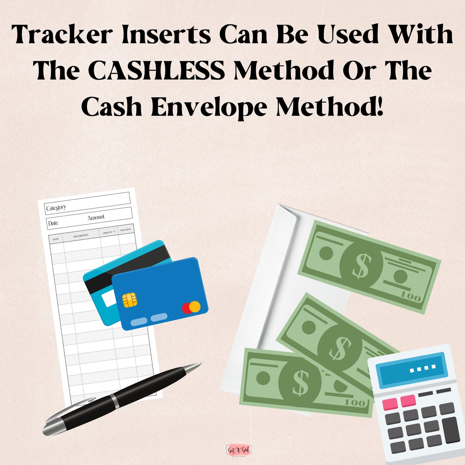 Bright Cash Envelope Tracker Insert Printable, Set of 50, Cash Envelope ...