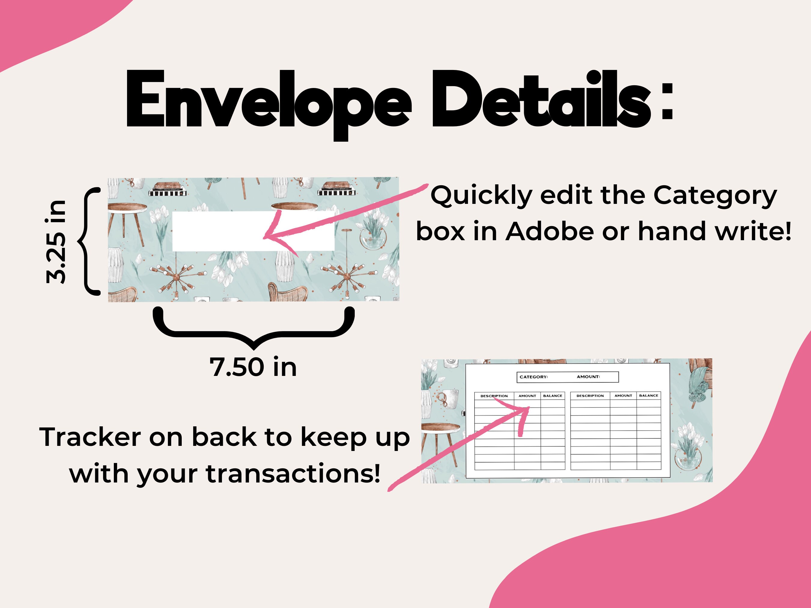 Hygge Editable Printable Cash Envelopes Set of 6 PDF, Cash Envelope ...