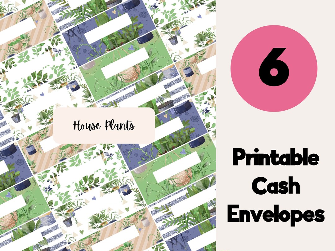 House Plants Editable Printable Cash Envelopes Set of 6 PDF, Cash ...