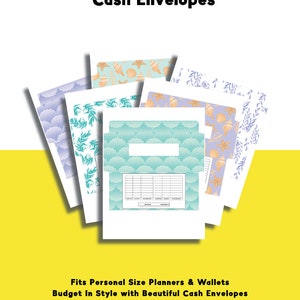 Calming Ocean Editable & Printable Cash Envelopes Set of 6, Cash ...