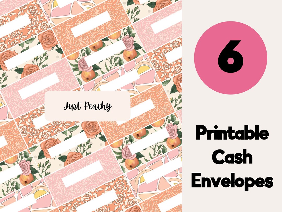Just Peachy Editable Printable Cash Envelopes Set of 6 PDF - Etsy