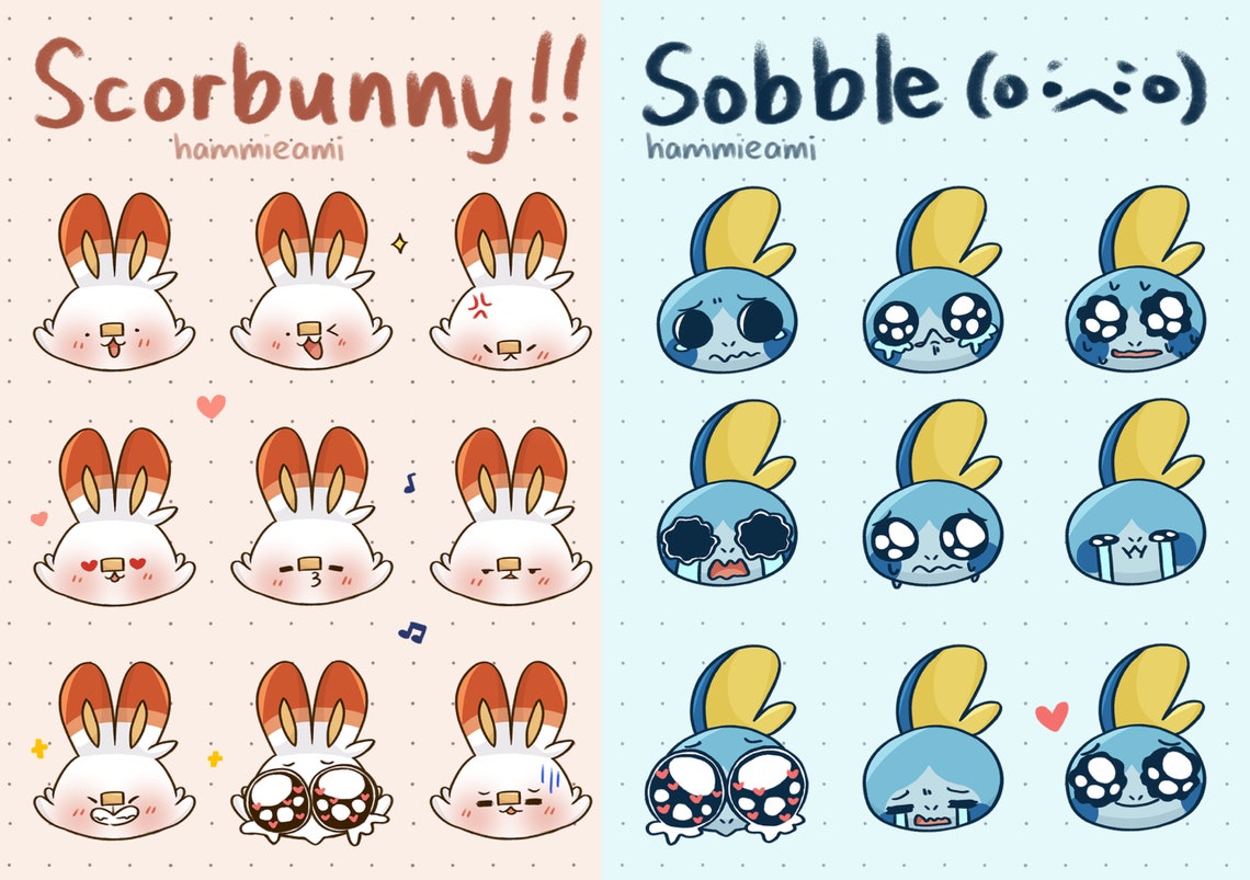 Scrobunny & Sobble Sticker Sheets - Etsy