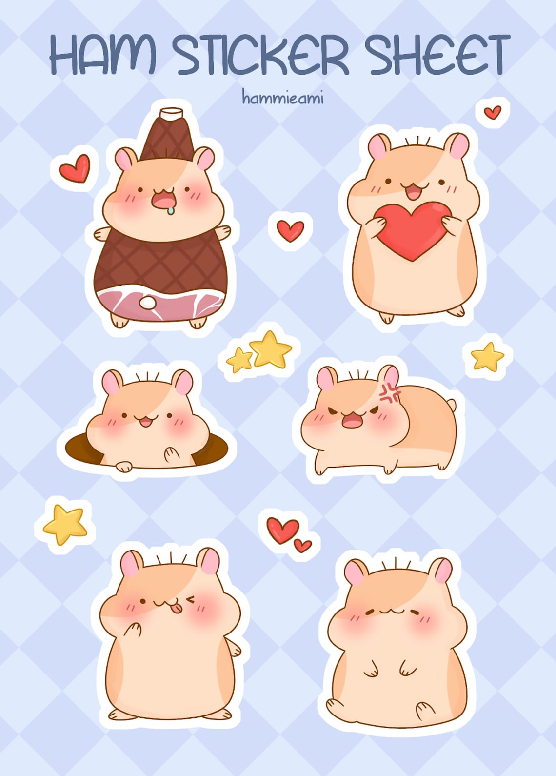 Cute Hamster Sticker Sheets - Etsy