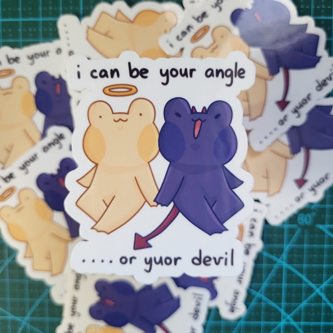 Angel & Devil Frogs Sticker - Etsy